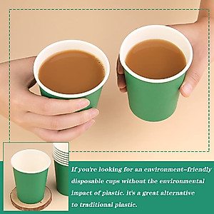 Giwrmu 25 Pack Disposable Paper Cups, 8 oz Paper Hot Cups, Green Coffee Cups Disposable To Go, Hot Cold Beverage Paper Cups, Ideal for Parties, Wedding, Home Kitchens and Office (Green)