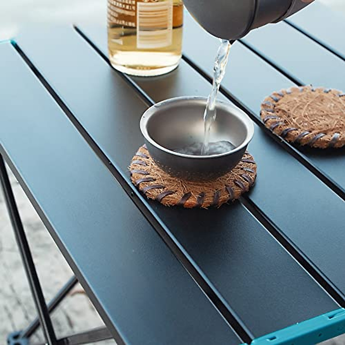 Tuimiyisou Mini Folding Table Portable Outdoor Aluminum Alloy Barbecue Table with Carry Bag for Camping Picnic Mountaineering (M) Fishing Supplies-Fishing Chair