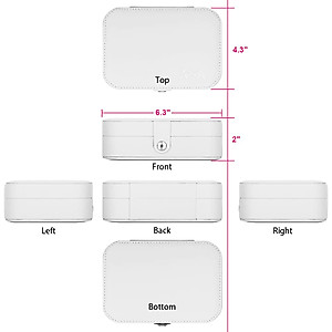 A&A Jewelry Travel Organizer Box - Multifunctional Mini Portable Jewelry Storage Case White