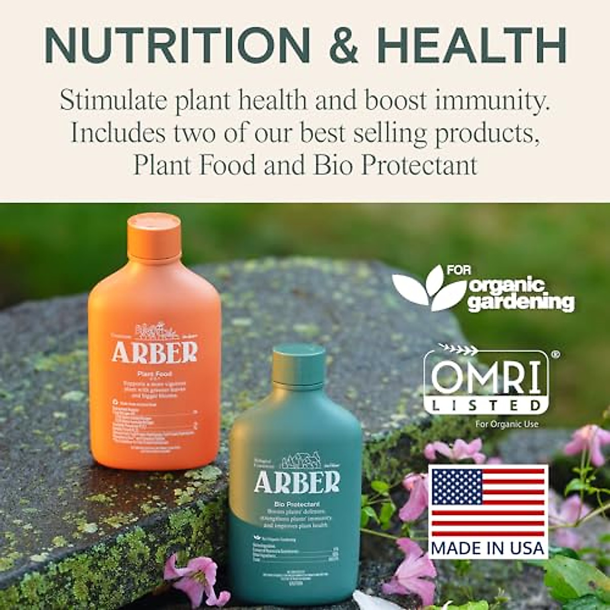 Arber Nutrition & Health Starter Set - Organic Plant Nourishment, Protection & Growth Boost - Liquid Concentrate for Gardens (Organic Nutrition & Health Set)