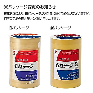 Nichiban CT405AP-15 Cello Tape, Large Rolls, 10 Rolls, 0.6 inches (15 mm) x 11.8 ft (35 m)