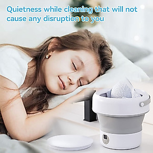 MEHIDFY Portable Washing Machine, 4.8L Foldable Mini Washing Machine, Portable Washer, Intelligent Mini Washer, Underwear Washing Machine for Apartments, Camping, Travel, Ozone & Blue Light Deep Clean