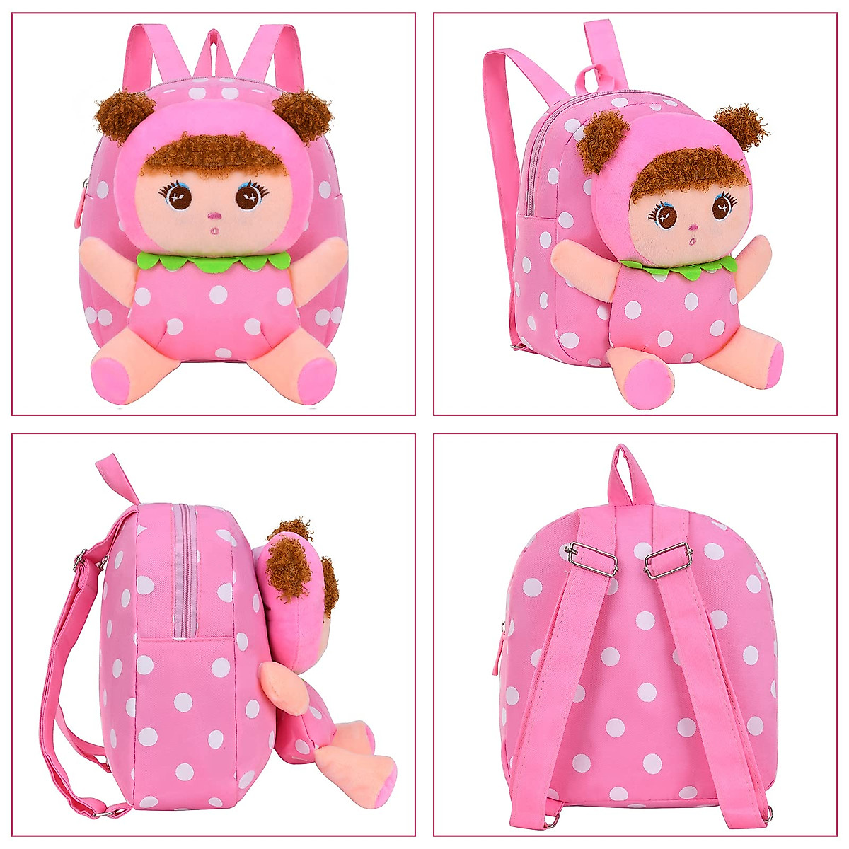 Suerico Cute Toddler Backpack Plush Doll Toy Snack Travel Bag Preschool Shoulder Bag Gift for Kid