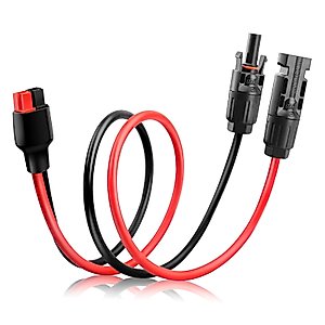 PAEKQ 10AWG Solar Panel Cable Connector Kit, Compatible with Solar Connector and Anderson Connector for RV, Goal Zero Yeti, Renogy Portable Solar Generator Power Station (1.6Ft)