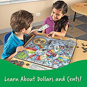 Learning Resources Pizza Fraction Fun Game, 13 Fraction Pizzas, 67 Piece Game, Ages 6+ & Money Bags Coin Value Game, Money Recognition, Counting Game, Easter Toys