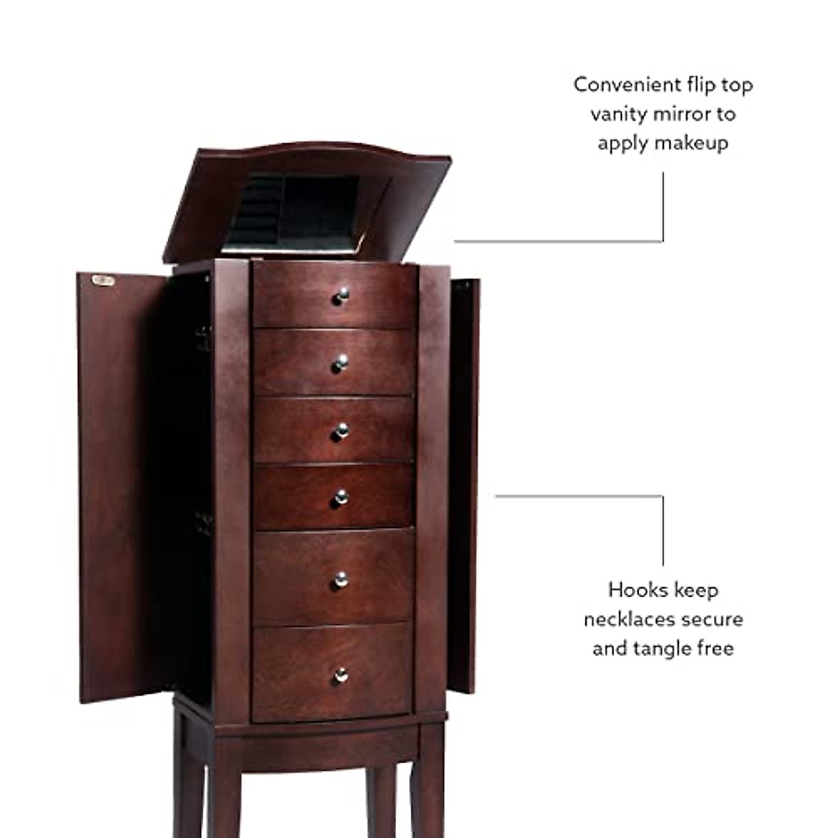 Powell Merlot Jewelry Armoire,