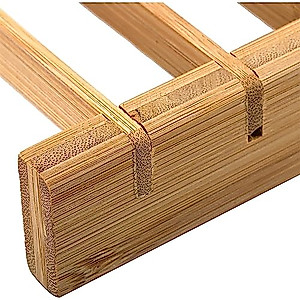 TBMAKE Dish Racks Drying Rack, Bamboo Dish Rack Plate Stand Pot Lid Holder Kitchen Cabinet