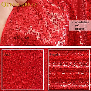 Red Sequin Backdrop 4 Panels 2FTx8FT Christmas Party Backdrop Curtains Photo Background Drapes Glitter Birthday Bridal Backdrop Drapes
