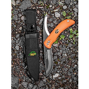 Outdoor Edge Swingblaze Double Blade Hunting Knife with Rotating Skinning & Gutting Blades, Nylon Sheath, (Blaze Orange, SZ-20NC)