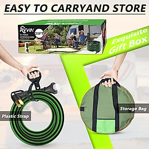RVVIN 50 Amp 25 Feet RV Extension Cord, 14-50P to SS2-50R Heavy Duty STW Generator Extension Cord for RV Camper and Generator to House, with Locking Connector, ETL Listed (Black&Green)