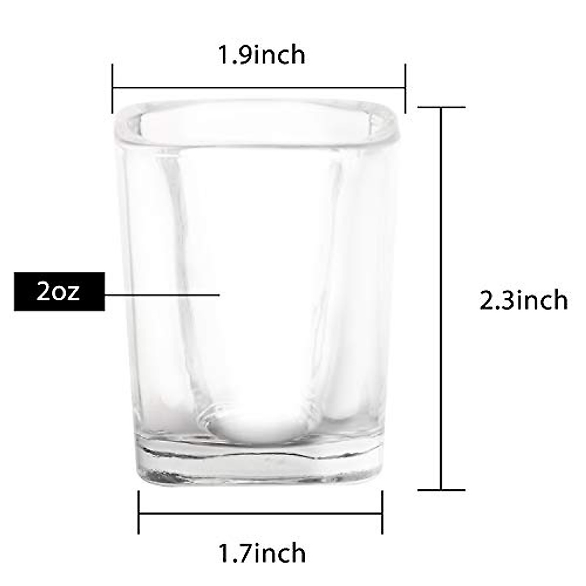 Ruckae 12-Pack Heavy Base Shot Glasses,2-Ounce Clear Shot Glasses Set
