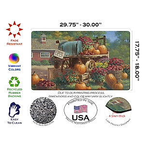 Toland Home Garden 800281 Farm Pumpkin Fall Door Mat 18x30 Inch Harvest Outdoor Doormat for Entryway Indoor Entrance