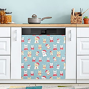 ALAZA Cute French Bulldog Puppy Dog Christmas Large Dishwasher Magnet Magnetic Cover 23x26 in Refrigerator Sticker Washer Kitchen Decor