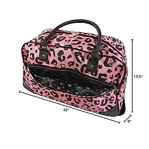 Juicy Couture Women's Libra Rolling Duffel, Pink Leopard