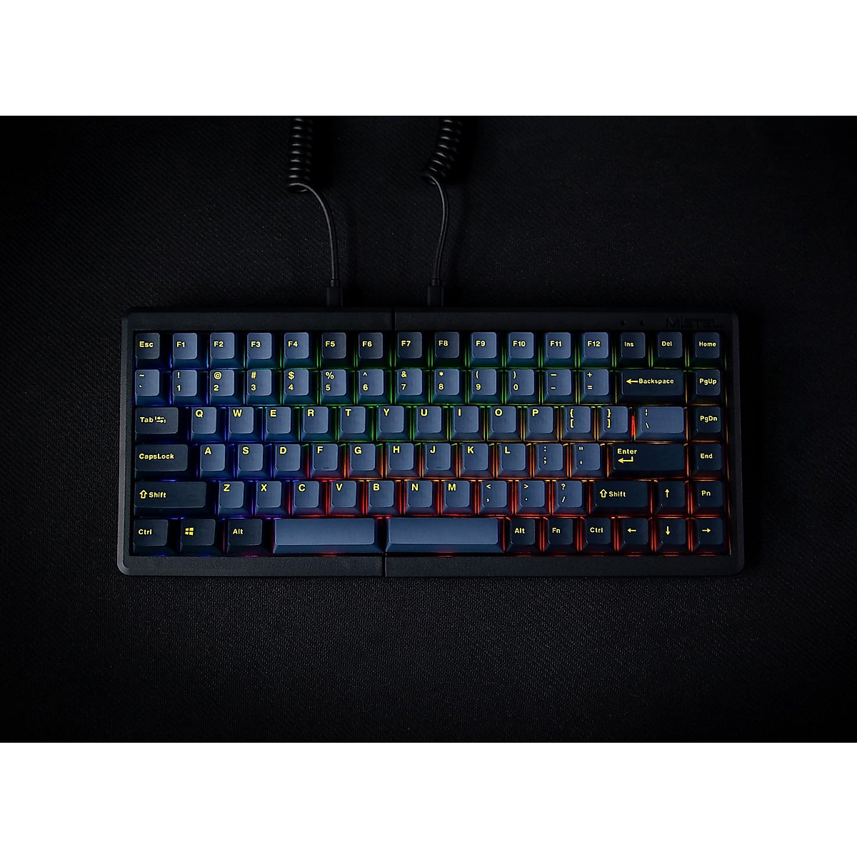 Mistel BAROCCO MD770 RGB Wireless Split Mechanical Keyboard, TKL Ergonomic Gaming Keyboard 85 Keys (Cherry MX Brown Switches, Tactile Light-Clicky)