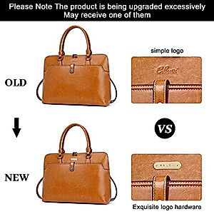 CLUCI Briefcase for Women Oil Wax Leather 15.6 Inch Laptop Slim Business Large Capacity Ladies Shoulder Bags Vintage Brown