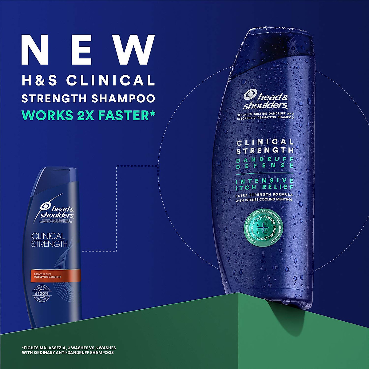 Head & Shoulders Clinical Strength Dandruff Defense Intensive Itch Relief Shampoo, 13.5 Fl Oz, 5.349 Fl Oz