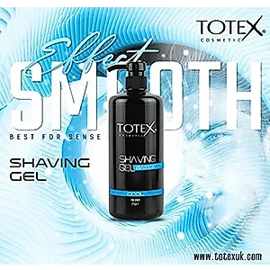 Totex Cool Shaving Shave Gel Professional Formula Sensitive Smooth Effect Best For Sense With Pump Easy Economical Use For Men & Women 750 ml