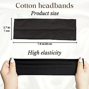 Headbands for Women 3PCS Non Slip Sports Headband Soft Cotton Stretchy Headbands Hair Accessories