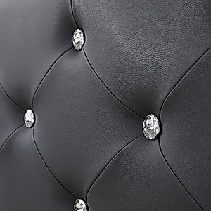 Forrise King Size LED Platform Bed Frame with Adjustable Headboard, Modern Bed Frame with Charging Station, Wooden Slats Support, Easy Assembly, No Box Spring Needed, Black