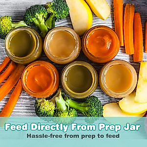 GoldArea 12 Pack Baby Food Containers, 8 oz Glass Storage Containers with Lids, Baby Feeding Supplies, Glass Snack Containers for Kids, Glass Baby Food Jars, 2 Pcs Baby Spoons Included