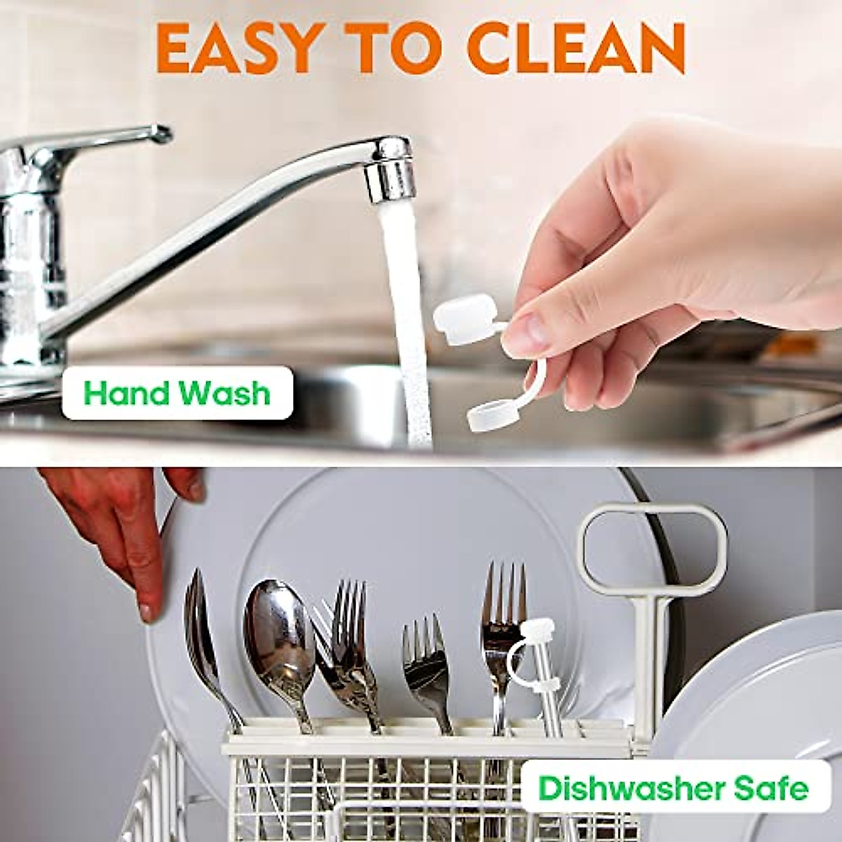 Set of 3 Silicone Spill Proof Stopper for Stanley Cup 1.0 40oz/ 30oz, Including 2 Straw Covers, 2 Stopper & 2 Leak Stopper Compatible for Stanley Adventure Quencher Travel Tumbler 40oz