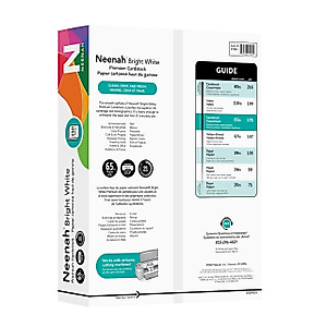 Neenah Premium Cardstock, 8.5" x 11", 65 lb/176 gsm, Bright White, 250 Sheets (91904)