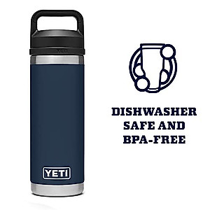 YETI Rambler 18 oz Bottle, Vacuum Insulated, Stainless Steel with Chug Cap, Navy