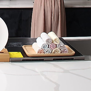 Kitchen Washcloths 8 Pack, 10x14 inch Small Dish Cloth for Washing Dishes, Lint Free Fast Dry Reusable Cleaning Cloth, Ultra Soft & Scratch Free Waffle Dish Rag, Easy to Rinse Multicolor Dishcloths