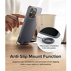 Ringke Finger Ring Strap Silicone Smartphone Grip Lanyard Holder [2 Pack] with Anti-Slip Mount Function Compatible with Phone Cases, Keys, Cameras, and More - Black & Lavender Gray