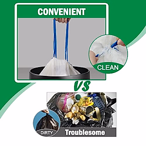 8 Gallon Compostable Trash Bags, 50 Count Drawstring Trash Bags Biodegradable, Heavy Duty Extra Thick Compost Bags, Kitchen Food Scrap Waste Bag, US BPI and OK Compost Home Certified