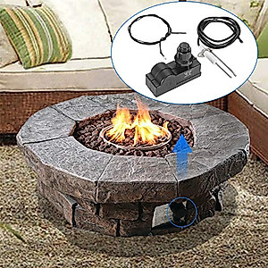Lemfema Fire Pit Igniter Push Button Ignition Kit with 2 Outlets, Ground Wire for Fire Pit Gas Burner System, AAA Battery Type