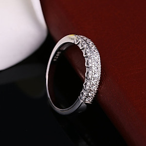 Ginger Lyne Collection Madeline Cubic Zirconia 925 Sterling Silver Anniversary Ring Wedding Band Size 7