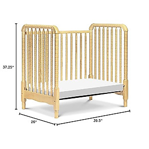 DaVinci Jenny Lind 3-in-1 Convertible Mini Crib in Natural, Removable Wheels, Greenguard Gold Certified