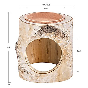 Niteangel Hamster Hideout Tree Trunk Tunnel for Dwarf Syrian Hamsters Gerbils and Small Animals (Tunnel Hideout w/Bowl)