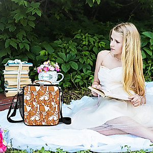 Kids Lunch Box, Corgi Dog Pattern Insulated Lunch Bag Tote for Girls Boys, Freezable Cooler Bag with Shoulder Strap, Waterproof Meal Prep Lunch Container for School/Travel/Picnic