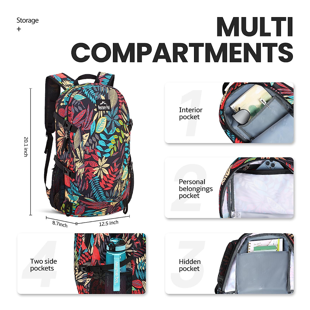 Venture Pal 40L Lightweight Packable Travel Hiking Backpack Daypack