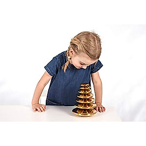 TickiT Sensory Reflective Buttons - Gold - Set of 7 - Ages 0m+ - Mirrored Discs for Babies and Toddlers - Sensory Stacking Toy