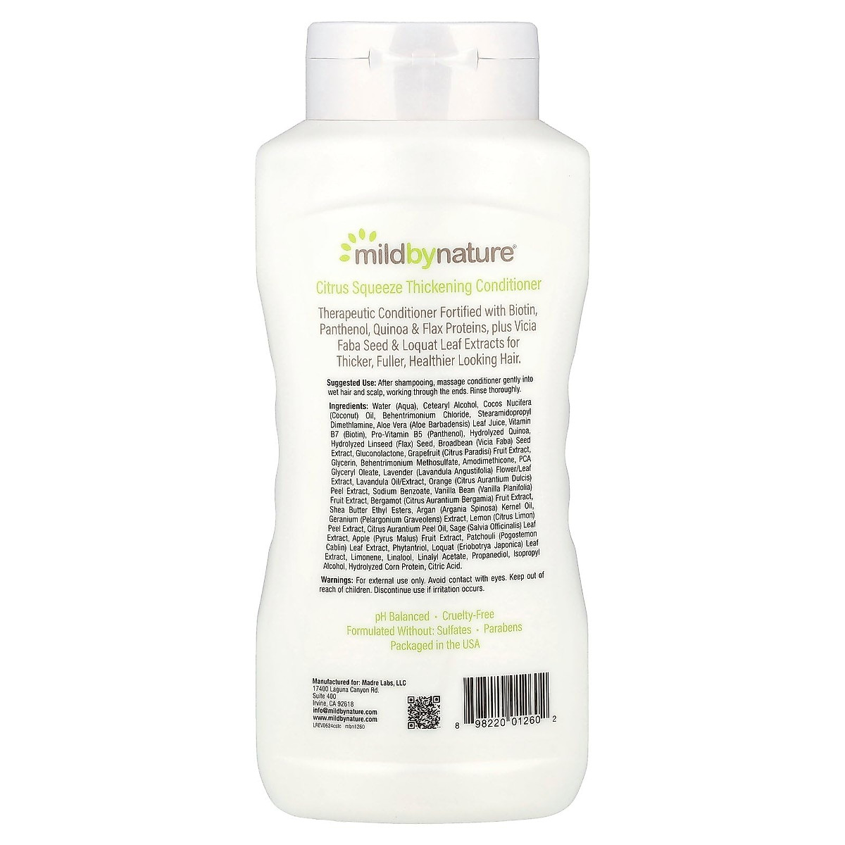 Mild by Nature Thickening Conditioner, B-Complex & Biotin, Citrus Squeeze, 16 fl oz (473 ml)