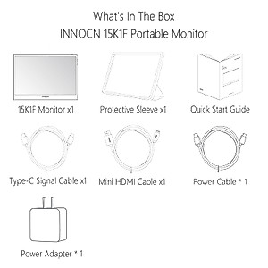 INNOCN 15.6" OLED Portable Monitor Full HD 1080P 100% DCI-P3 1MS 100000:1 USB Computer Monitor Mini HDMI Travel Monitor Photo Video Editing Second Ultra Slim Monitor for Laptop MacBook PC Switch PS