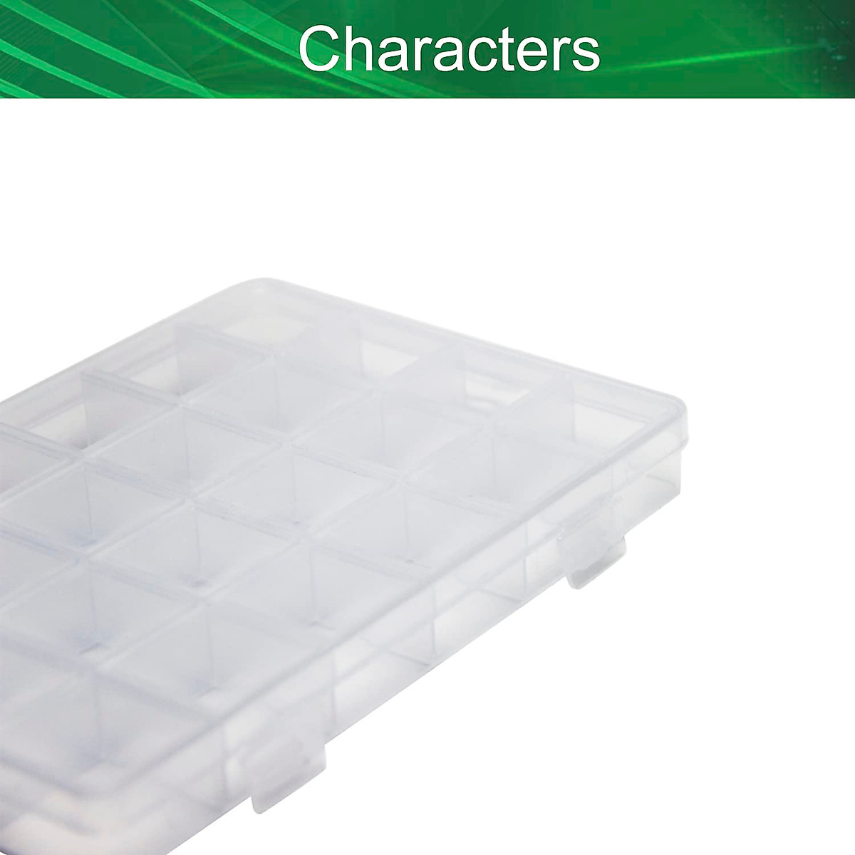 Yinpecly Component Storage Box 24 Grids Double Buckles Clear Organizer PS Fixed Dividers Electronic Component Containers Tool Boxes for Jewelry Beads Earring Tool Fishing Hook Small Accessories 1Pcs