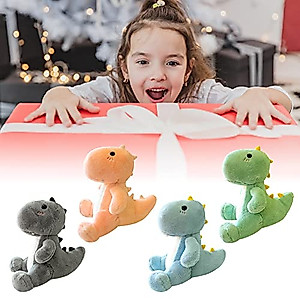 Cartoon Stuffed Animal Dinosaur Plush Toy Soft Dinosaur Plush Doll Toy Cute Furry Stuffed Dolls Hugging Pillow Sleeping Comfort Cushion Home Sofa Bedroom Decor Birthday Gift for Adults Kids Gray 25CM