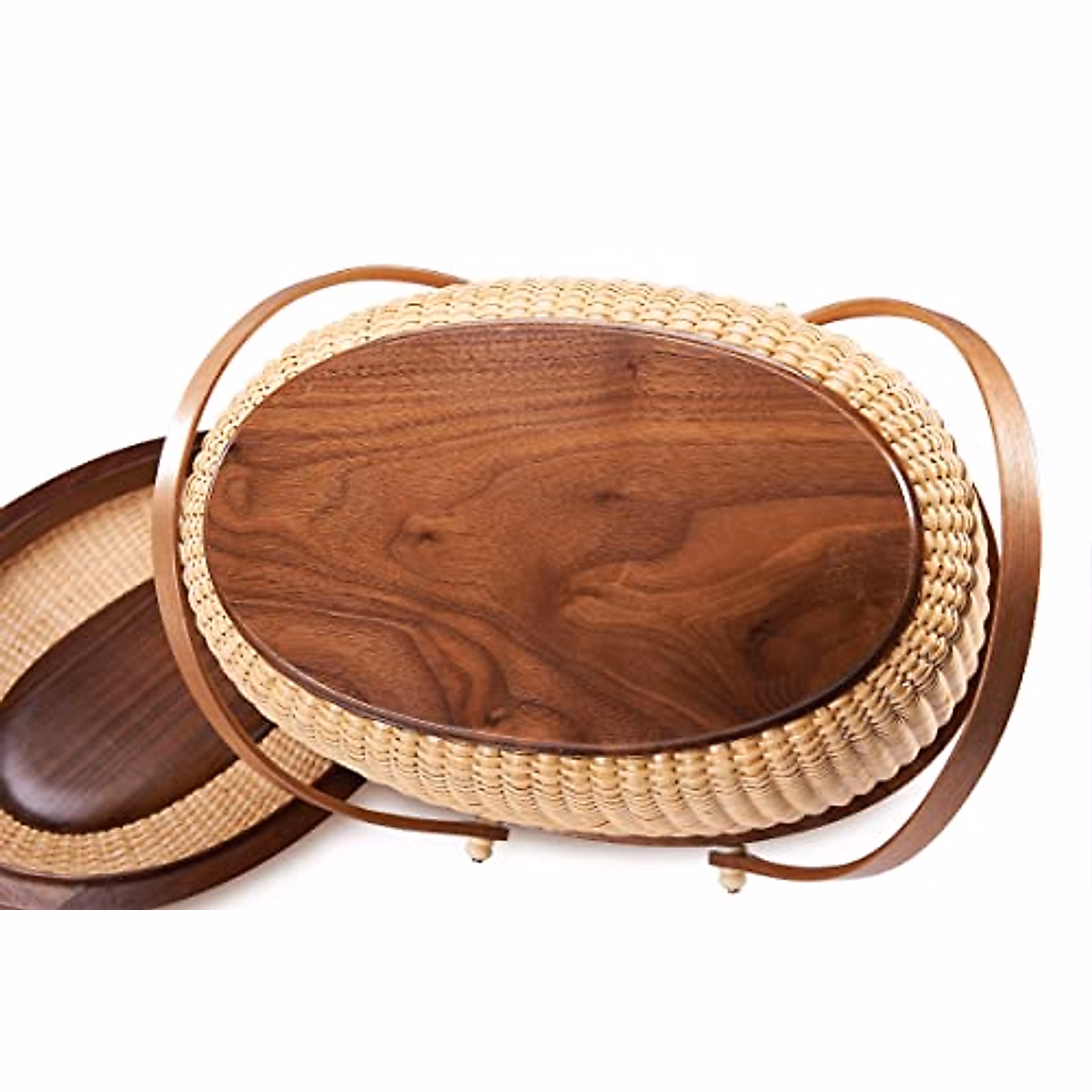 Nantucket Basket Picnic Basket Rattan Handmade Products Woven Sewing kit Storage Basket Two Swing Handles