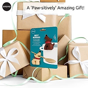 OTOTO Best Buddies Dog Kitchen Spoon Holder, 2 Pack - Cooking Spoon Rest for Kitchen Counter - Spatula, Ladle Holder, Kitchen Utensil Holder - Heat Resistant & Dishwasher Safe Utensil Rest