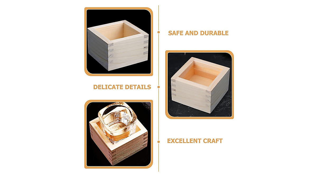 Japanese Hinoki Wood Sake Cup Box - Traditional Masu