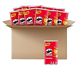 Pringles Potato Crisps Chips, Lunch Snacks, Office and Kids Snacks, Grab N' Go, Original (12 Cans)