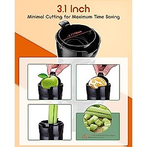 SOVIDER Compact Slow Masticating Juicer Machines- Up to 92% Juice Yield and 3.1" Wide Chute Cold Press Juicer for High Nutrient Fruits Vegetables Easy Clean with Brush Pulp Measuring Cup Reverse