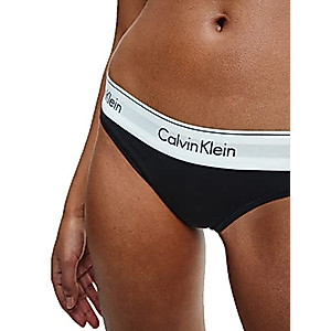 Calvin Klein Women's XS-XL Modern Cotton Thong Panty, Black, Small