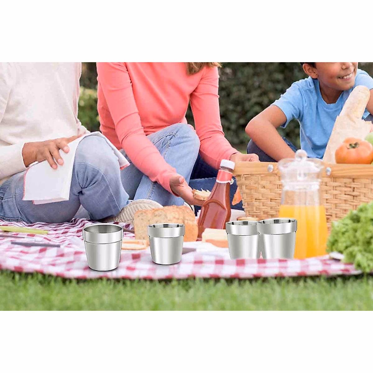 TeamFar Toddler Cups, 6 oz Toddler Insulated Cups Tumbler Mug Stainless Steel for Kids Preschooler Camping Travel, Safe & Healthy, Double Walled & Dishwasher Safe - Set of 6