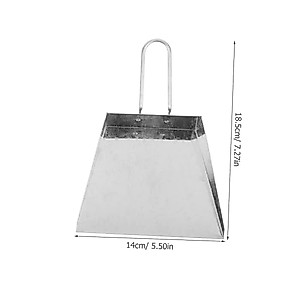 COOLHIYA 1 Set Pet Broom Dustpan Pet Cage Broom Mini Dustpan Home Accessory Desk Cleaning Broom Steel Scoop Litter Multi-Function Whisk Broom Convenient Dust Pan Small Broom Stainless Steel